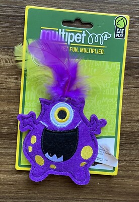 NWT MULTIPET CAT TOY CAT MONSTER WITH CATNIP PURPLE | eBay