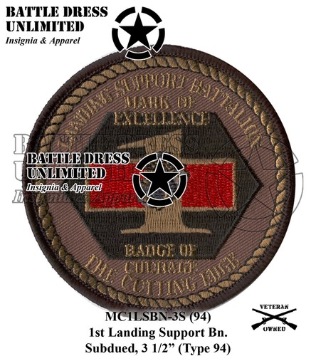1st Landing Support Battalion Patch (LSB Marines USMC Bn MCCU Subdued ...