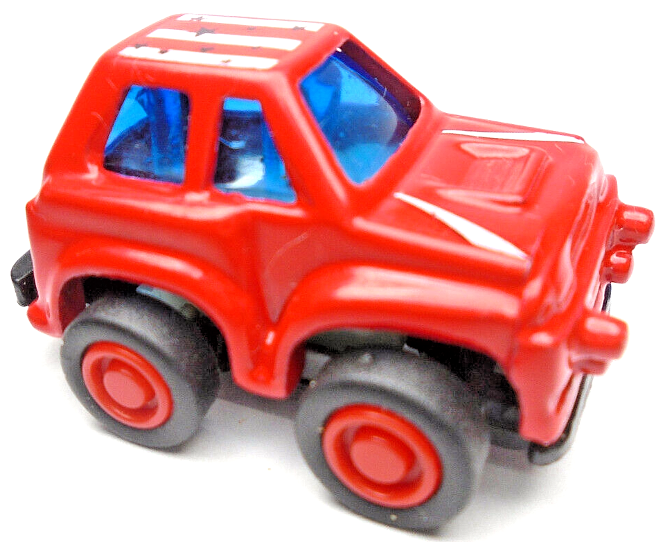 WELLY MINI PULLBACK & GO MICRO MACHINES RED 1 1/4" CAR W/ WHITE & BLUE ...