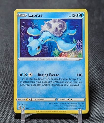 Lapras Regular Rare Water 2022 Brilliant Stars Pokemon TCG Card 031/172 ...