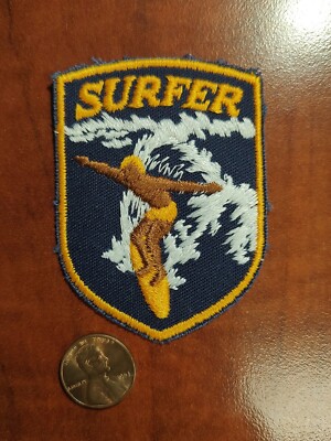 Vintage Voyager Surfer Patch Emblem Surfing Beach Retro Waves NEW Iron ...