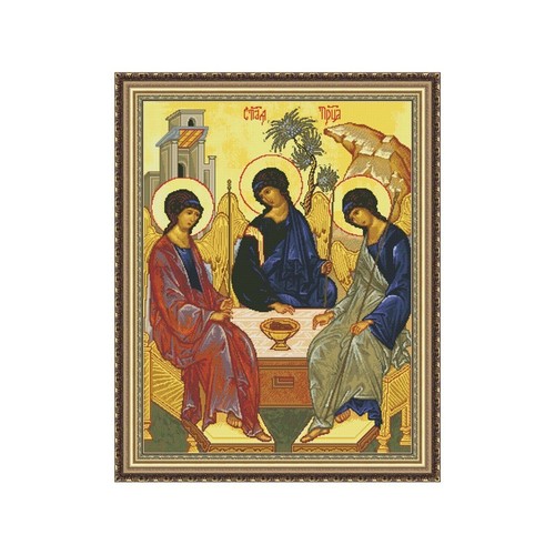 Counted Cross stitch kit Icon Holy Trinity DIY | eBay