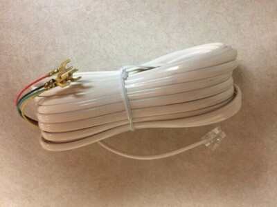 7 feet Telephone Modular Plug Extension Cord w/4-Wire Spade Lugs Ivory ...