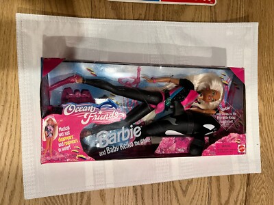 1996 NRFB Barbie and Baby Keiko the Whale OCEAN FRIENDS Scuba Diving ...