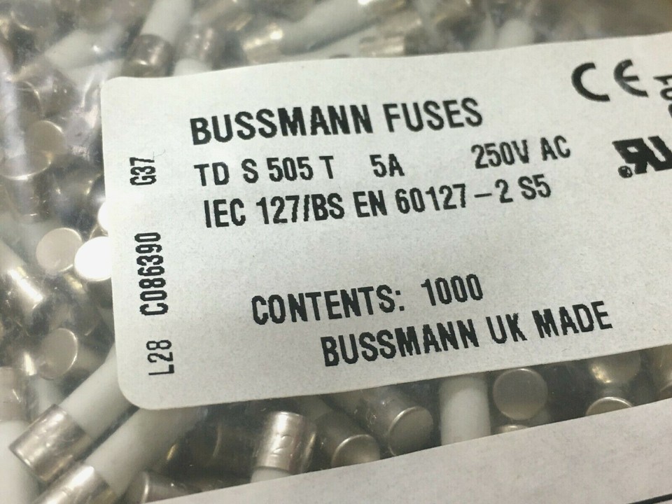 2pcs - BUSS S505 T 5A 250V 5x20mm T Slow Blow Ceramic Fuse | eBay