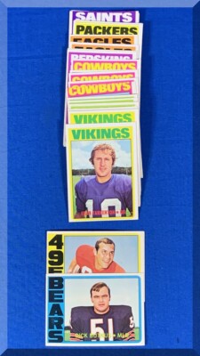 VINTAGE 1972 TOPPS NFL FOOTBALL NFC 26 CARD LOT - HOF TARKENTON ...
