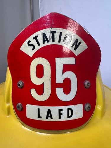 Vintage Fire Department Firefighter Helmet Station 95 LAFD Los Angeles ...