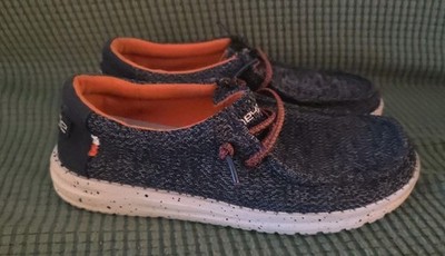 Boys Size 3 Navy Orange Hey Dude Shoes Barely Worn EUC | eBay