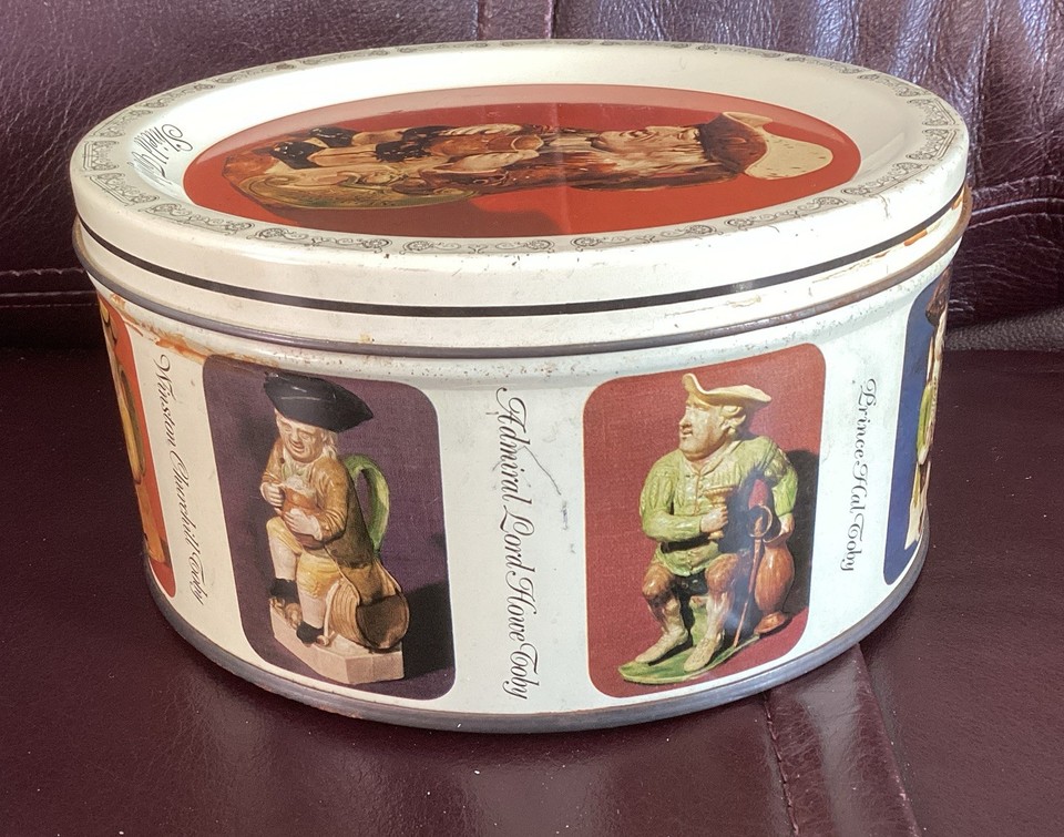 Rare Vintage Mackintosh’s Quality Street Tin Shield Toby Jugs Round ...