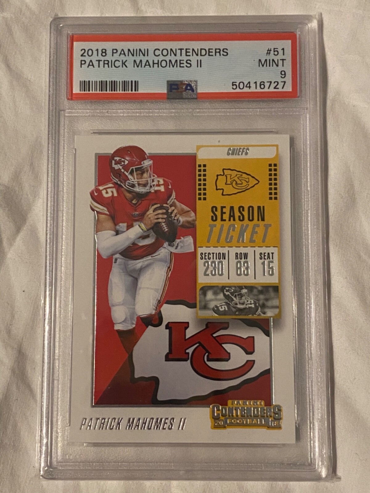 PATRICK MAHOMES PSA 9 PANINI Season Ticket SUPER Bowl MVP KANSAS City ...