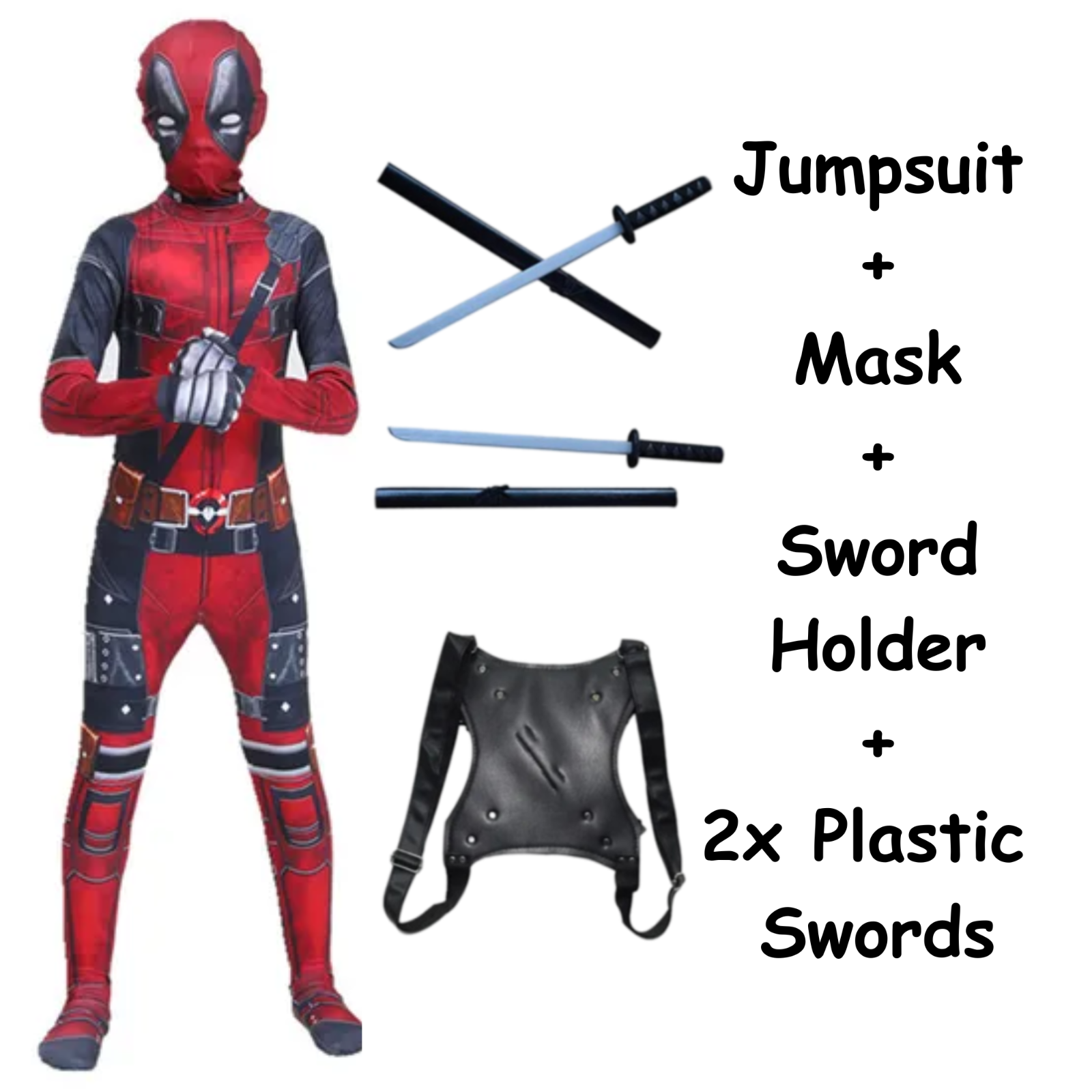 Kids Deadpool Halloween Costume for Boys with Accessories Boy Deadpool ...