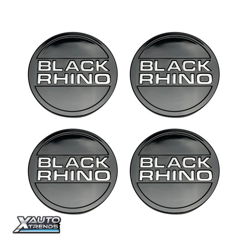 4 x Black Rhino Gloss Black Chrome Letters Wheel Center Cap ...