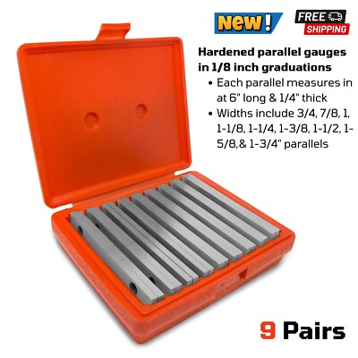 18pcs Machinist Thin Parallel Bars 1/4"x6" Straightedge Bar Blocks ...