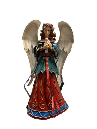 Metal Angel Figurine With Five Of Peace 12 3/8” Tall | eBay