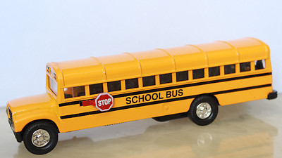 Yellow School Metal Bus Diecast Pull Back Drives 6" Kids Fun Action Car ...