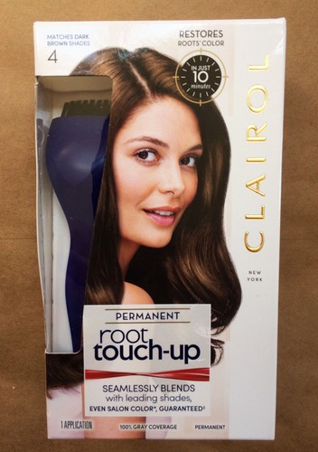 Clairol Root Touch-Up, #4 Matches Dark Brown Shades, Permanent Hair Dye ...