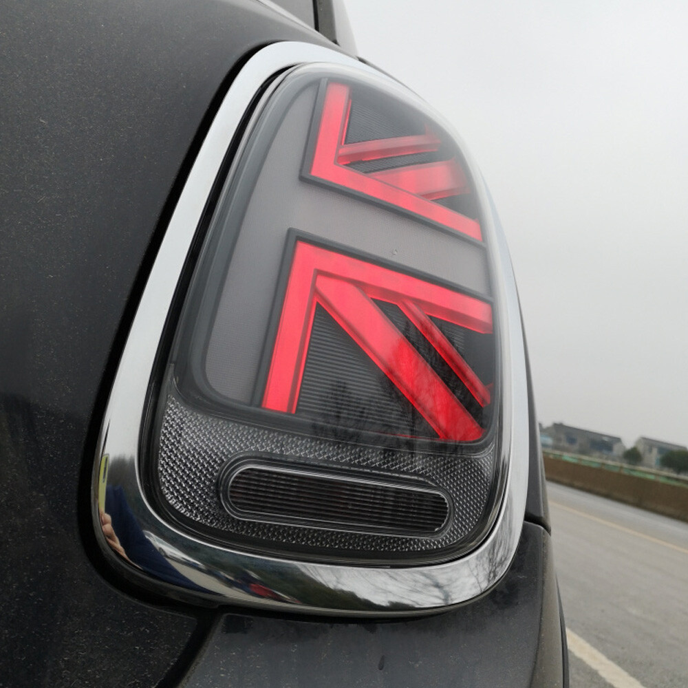 Smoked Black & Red Union Jack LED Tail Lights For MINI F55/ F56/ F57 ...