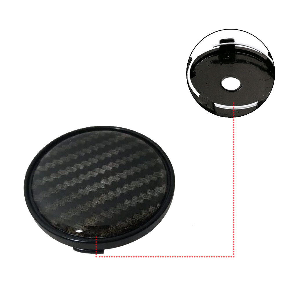 4X Black Carbon Fiber Wheel Center Hub Cap Rim Hub Cover 60mm Auto ...