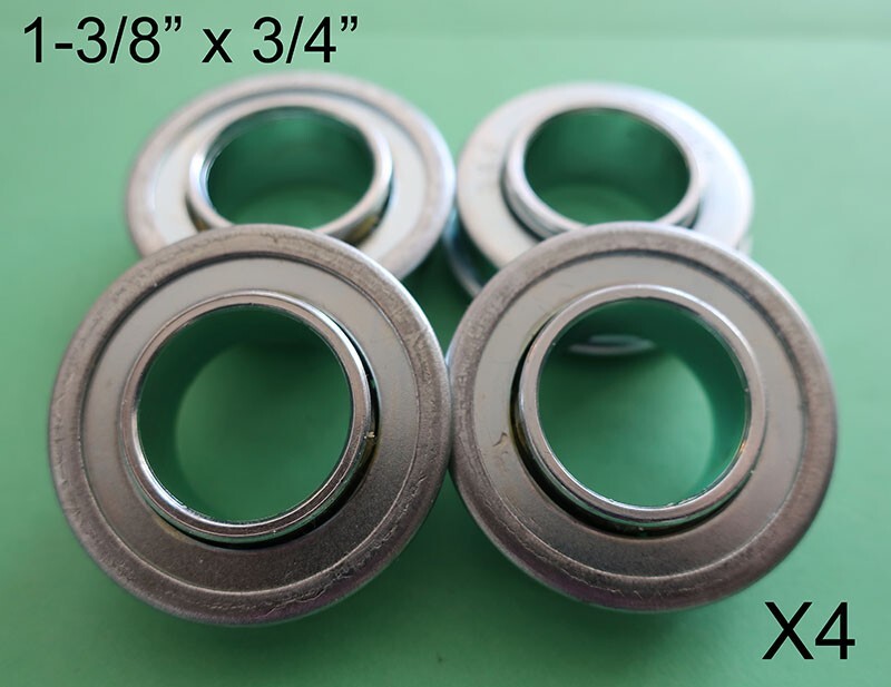 (4) FLANGE BEARINGS 1-3/8" OD x 3/4" ID, GO-CARTS, BUFFERS, CARTS ...