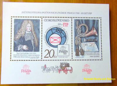 EBS Czechoslovakia 1986 FIP 60th Anniversary Praga Stamp Show - Block ...