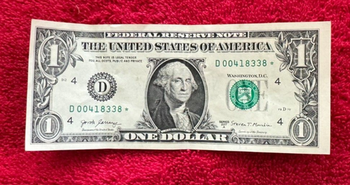 2017 STAR NOTE $1 DOLLAR BILL (( D Cleveland )) CIRCULATED ~ GOOD ...
