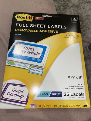 3M Post-it Super Sticky Labels - Name Badge, Full Sheet | eBay