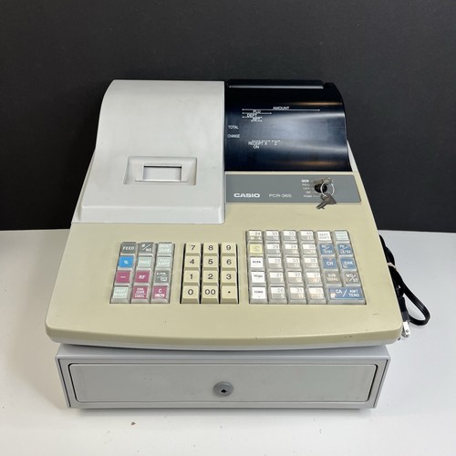 Vintage Casio Electronic Cash Register PCR-365 w/ Keys - Working but ...