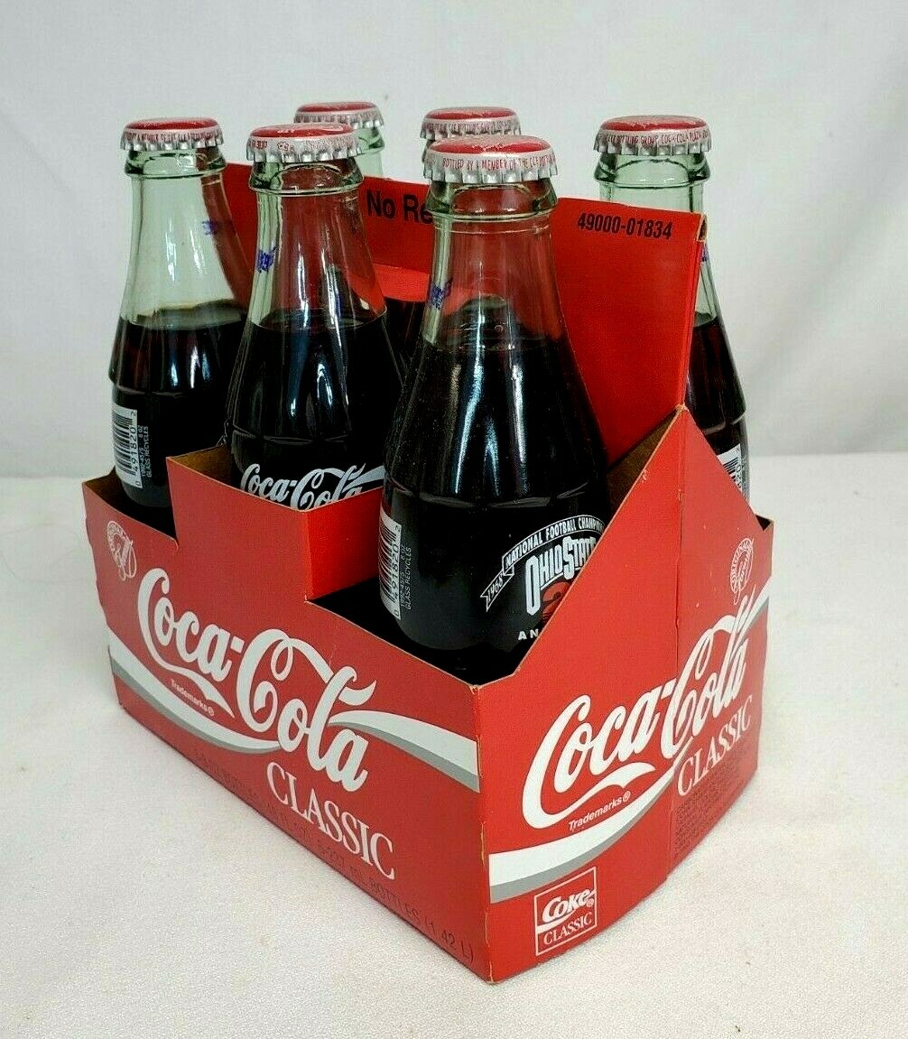 1968-1993 Commemorative OHIO STATE Buckeyes 25th CHAMPIONS Coca Cola 6 ...