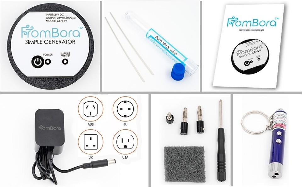 Colloidal Silver Generator Kit Natural Certified pure silver 99.99% ...