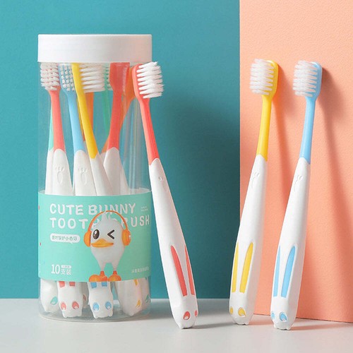 10 Pcs Set Rabbit Shape Super Soft Children's Toothbrushes for 2 to 8 ...