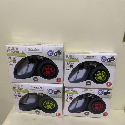 Zoofari LED Light-Up Retractable Lead - 5metre different sizes and ...