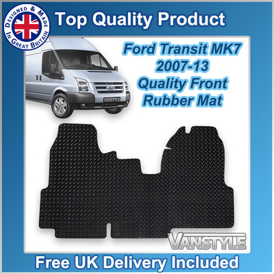 FOR FORD TRANSIT MK7 07-13 DASH GEAR STICK FRONT BLACK RUBBER MATS CAR ...