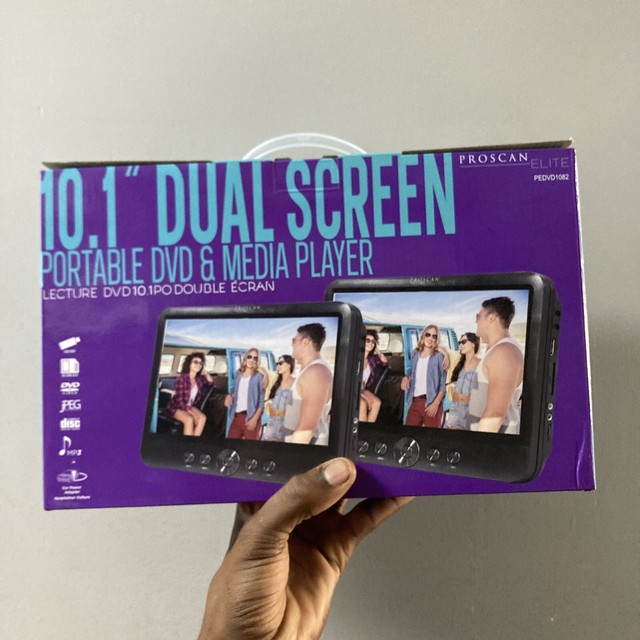 PROSCAN ELITE 10.1" Portable DVD & Media Player for Car Dual Screen ...