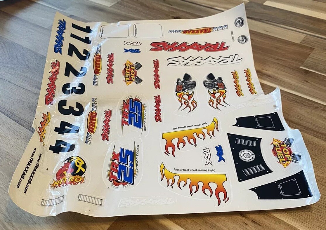Vintage Traxxas TRX 2.5 Nitro Body Sticker Sheet RC Car Truck TMAXX ...