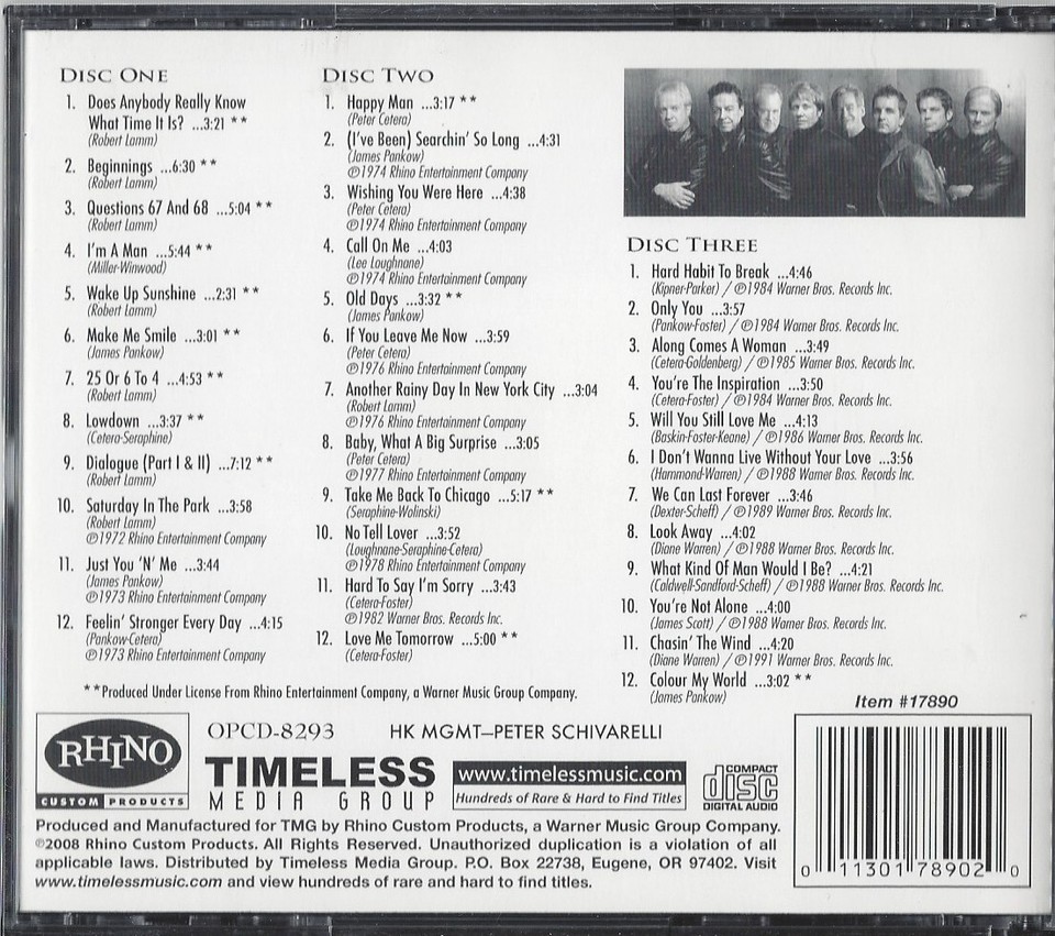 Chicago Four Decades of Hits (CD, 2008, Rhino OPCD-8293 (3) Disc (36 ...