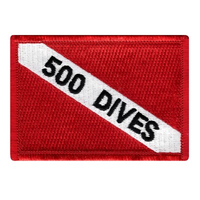 500 DIVES - EMBROIDERED SCUBA DIVING FLAG PATCH IRON-ON | eBay
