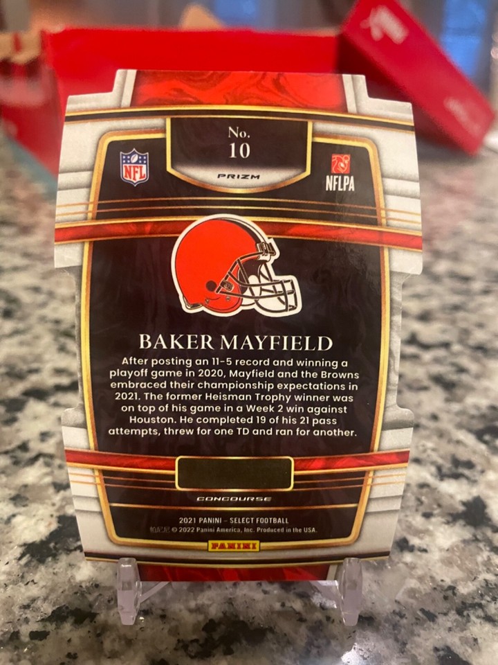2021 Select Football Baker Mayfield YELLOW/BLACK Concourse Die-Cut ...