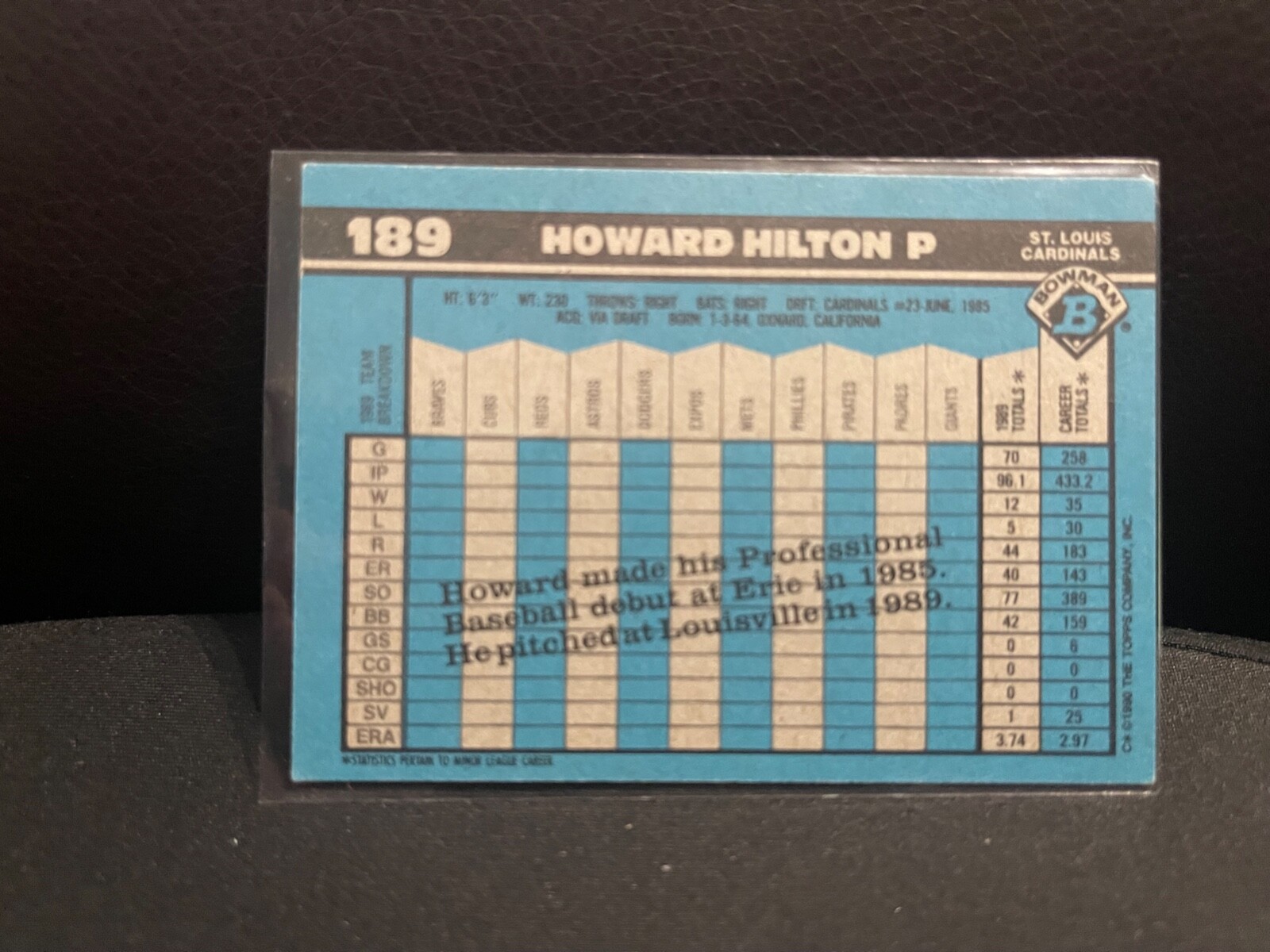 1990 Topps Howard Hilton RC #189 Cardinals | eBay