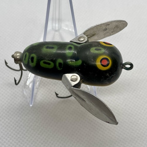 Vintage Original Heddon Green & Yellow Tiny Crazy Crawler Topwater Fishing Lure | eBay