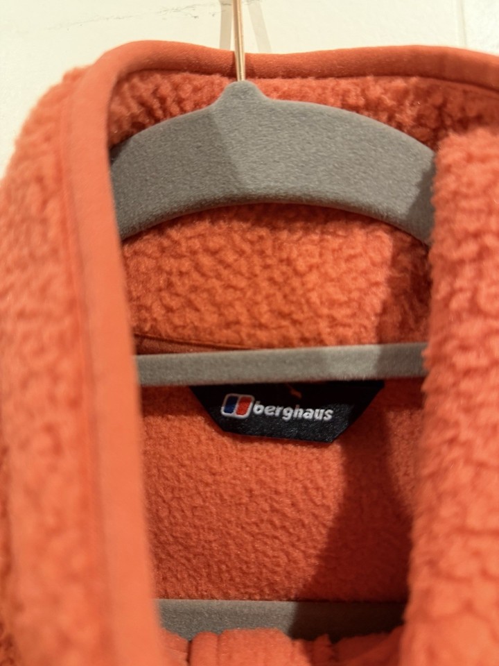 NEW Berghaus Ladies UK 8 Hawksker Half Zip Fleece Baked Clay Orange ...