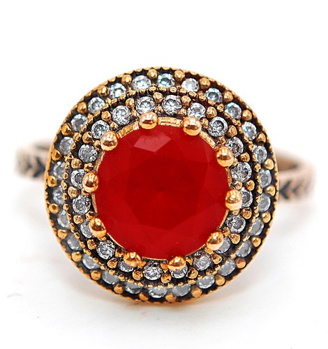 Ottoman Empire Style 2CT Treated Ruby 925 Sterling Silver Ring Sz 7 BT2 ...