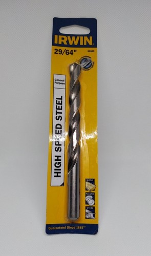 Irwin Heavy Duty 29/64" High Speed Steel Jobber Length Drill Bit ...