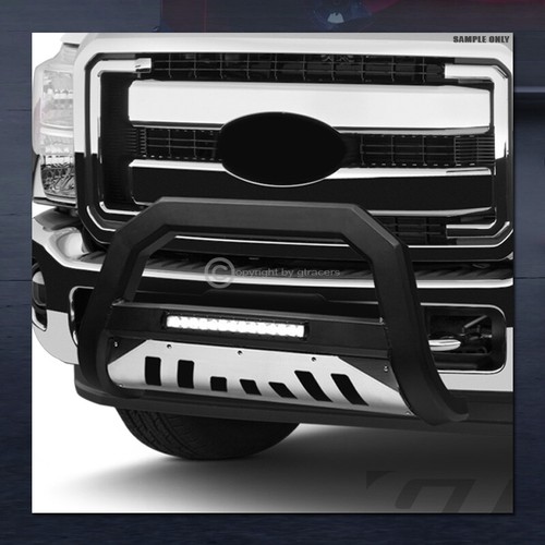 For 2006-2010 Explorer Matte Blk/SS Skid AVT Aluminum LED Bull Bar ...