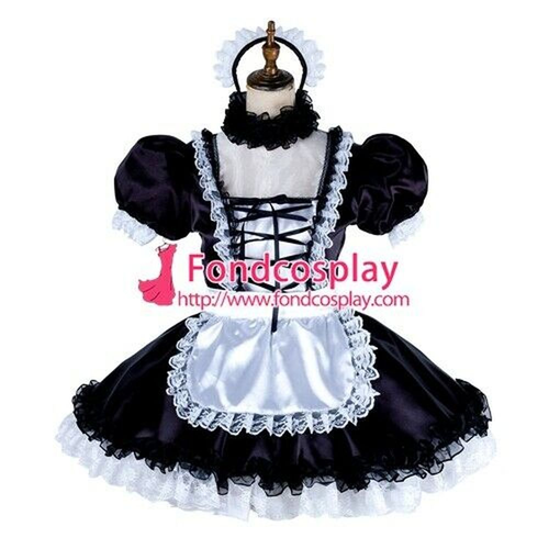 lockable Sissy maid Satin dress cosplay costume Tailor-made | eBay