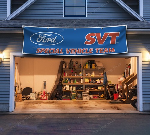 Ford SVT Banner Flag Lightning Special Vehicle Team SVO Man Cave Wall ...
