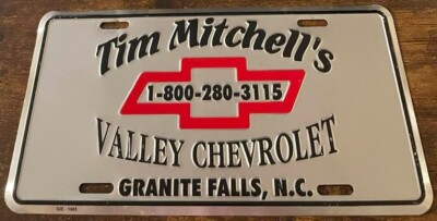 Tim Mitchell's Valley Chevrolet Dealership Booster License Plate ...