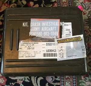 US Army aircraft crash investigation kit heavy metal box missing camera ...