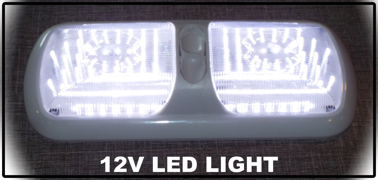 12V LED DOUBLE PANCAKE LIGHT W/ ON / OFF SWITCH CLEAR LENS RV MARINE ...