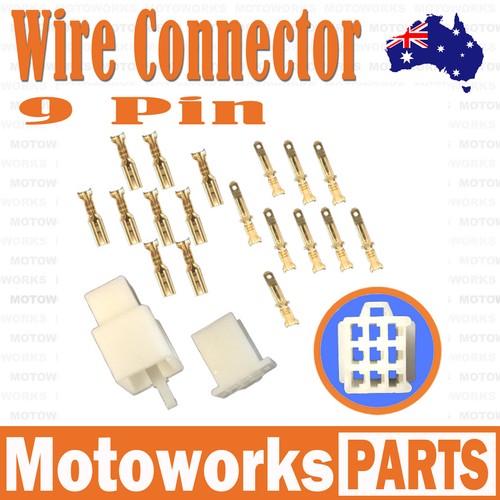 9 Pin Male Female Wire Connector Plug Socket PIT PRO QUAD DIRT BIKE ATV ...