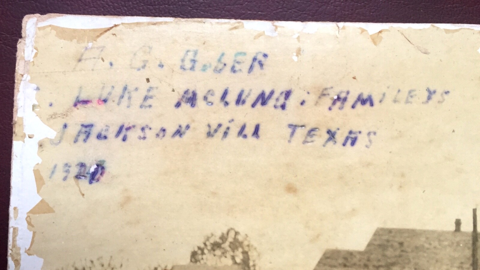 A. G. Gober LUKE McCLUNG Families JACKSONVILLE TEXAS 1921 Panorama 6.25 ...